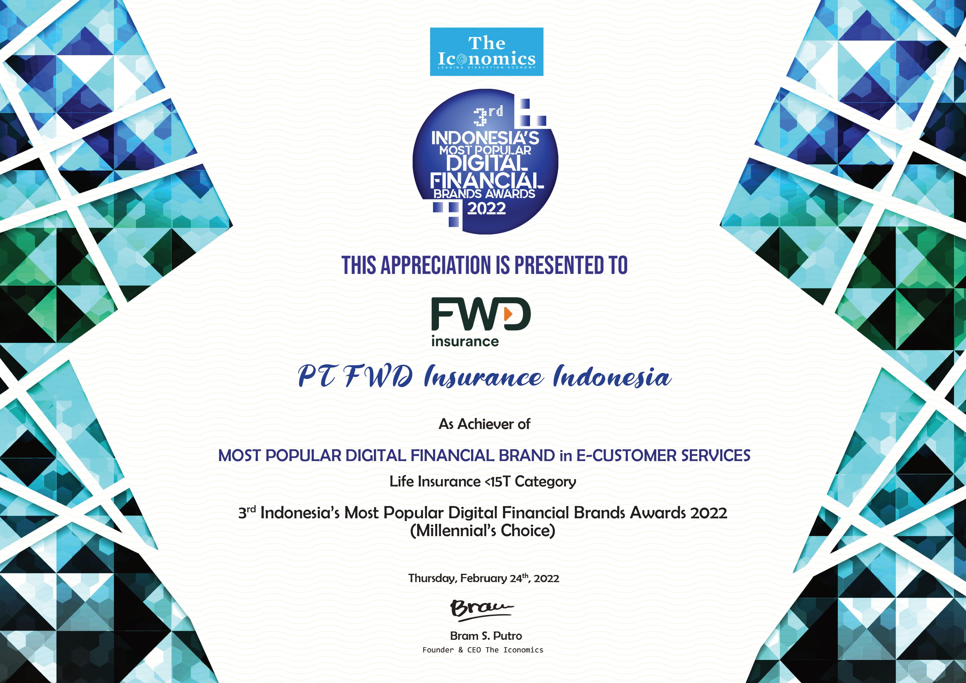Indonesia’s Most Popular Digital Financial Brands Award 2022 | FWD ...